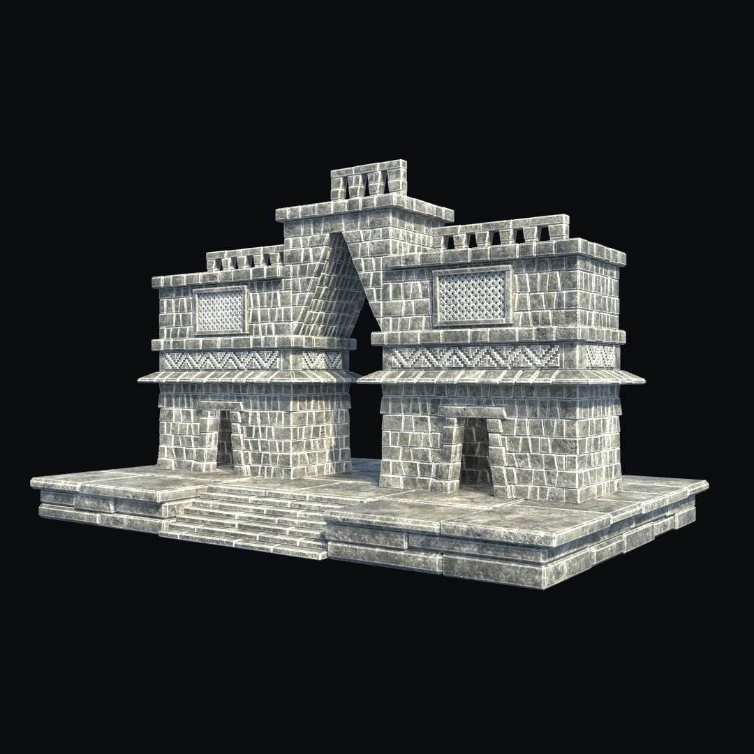 3D model TEMPLE ANCIENT AZTEC MAYAN INCA STONE PLATFORM STAIRS ...