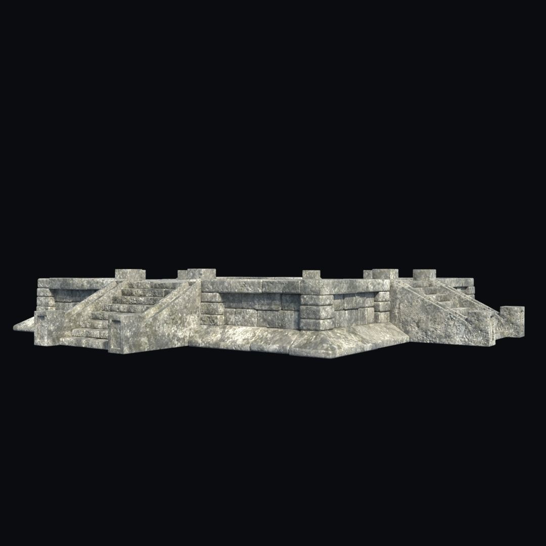 3D model TEMPLE ANCIENT AZTEC MAYAN INCA STONE PLATFORM STAIRS ...