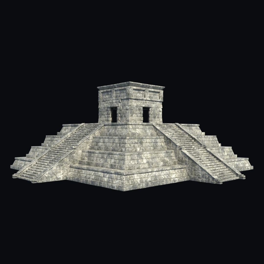 3D model TEMPLE ANCIENT AZTEC MAYAN INCA STONE PLATFORM STAIRS ...