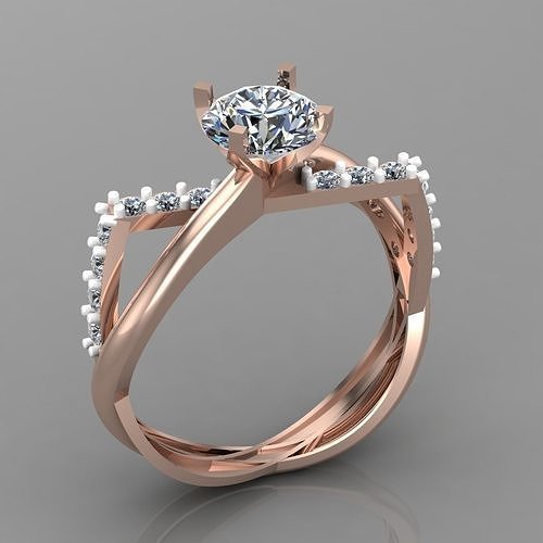 Wedding Engagement Women Ring 3D print model 3D print model 3D model 3D ...