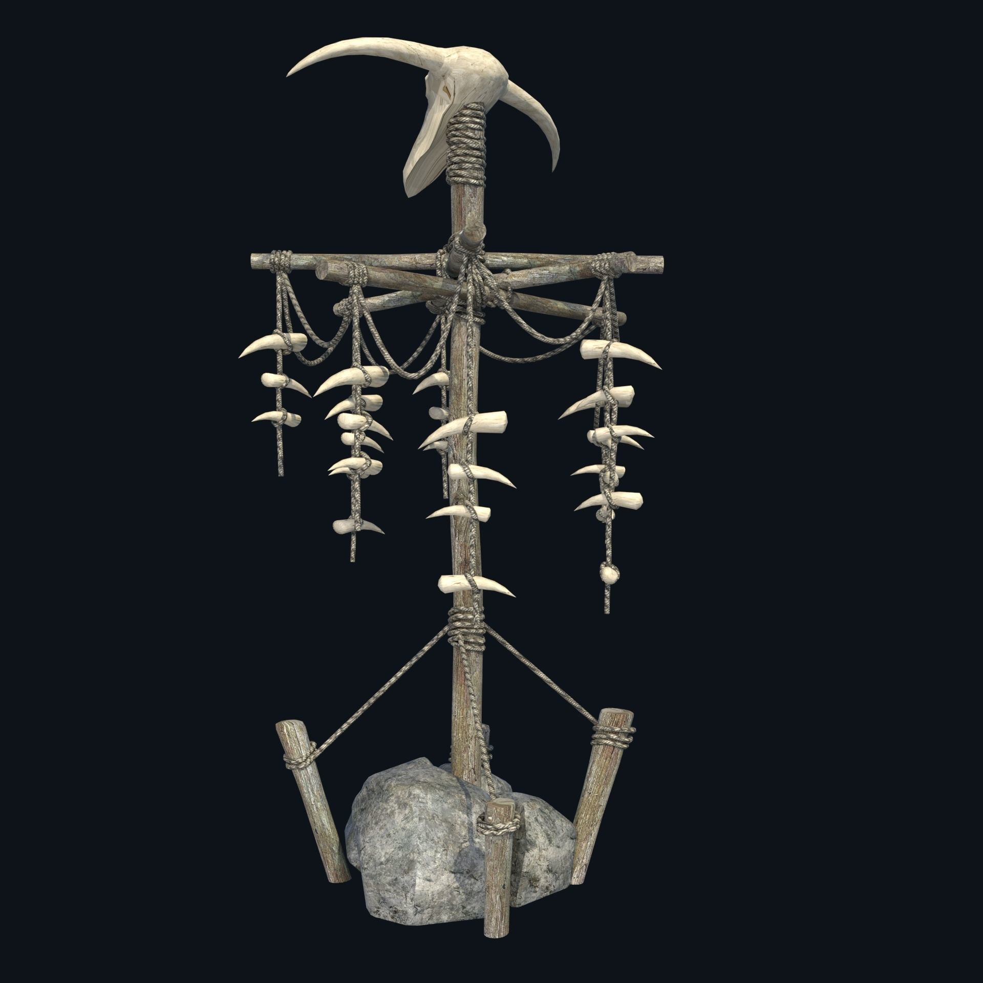 3D model ORC TOTEM BANNER SIGN FORT CAMP ORCISH BARRICADE COLLECTION VR ...