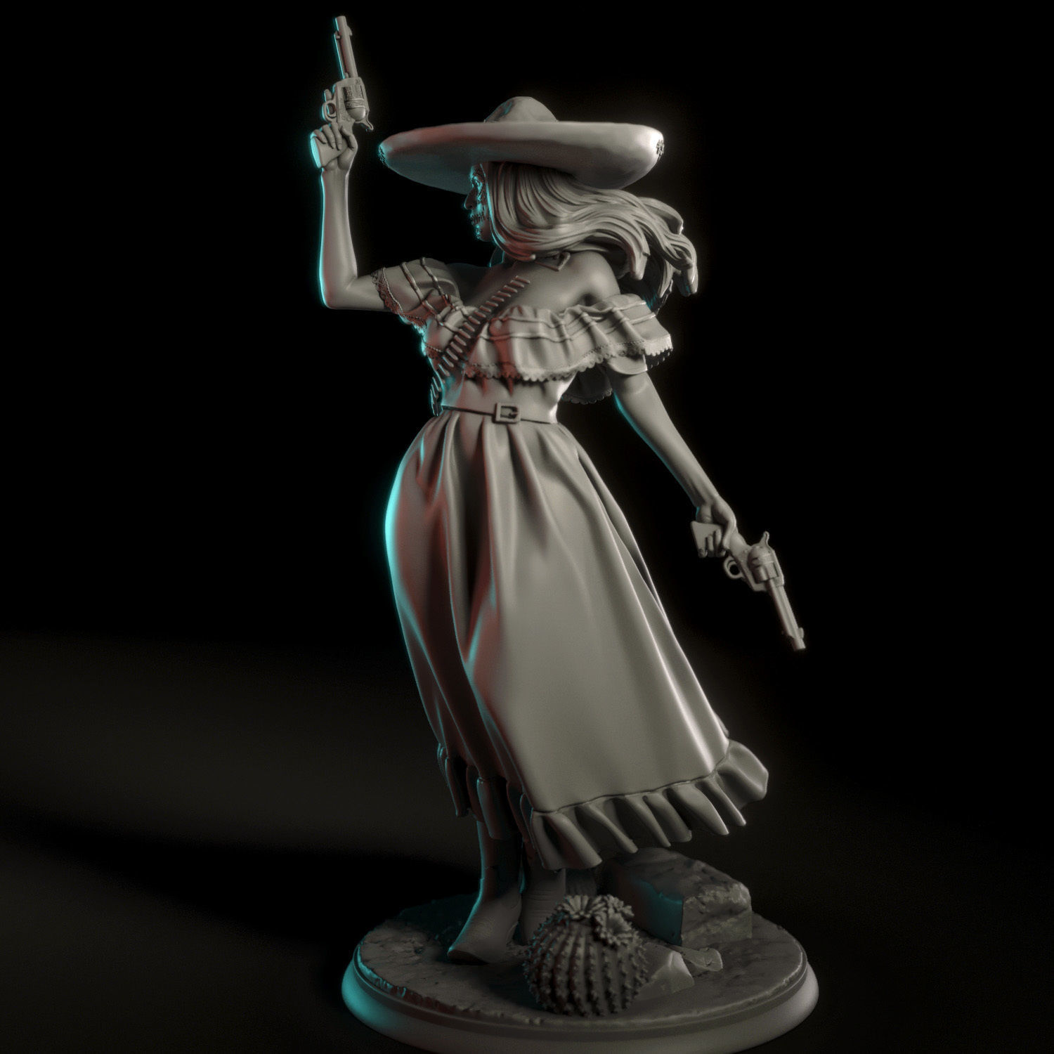 Daniela - A Mexican gunslinger 3D model 3D printable | CGTrader