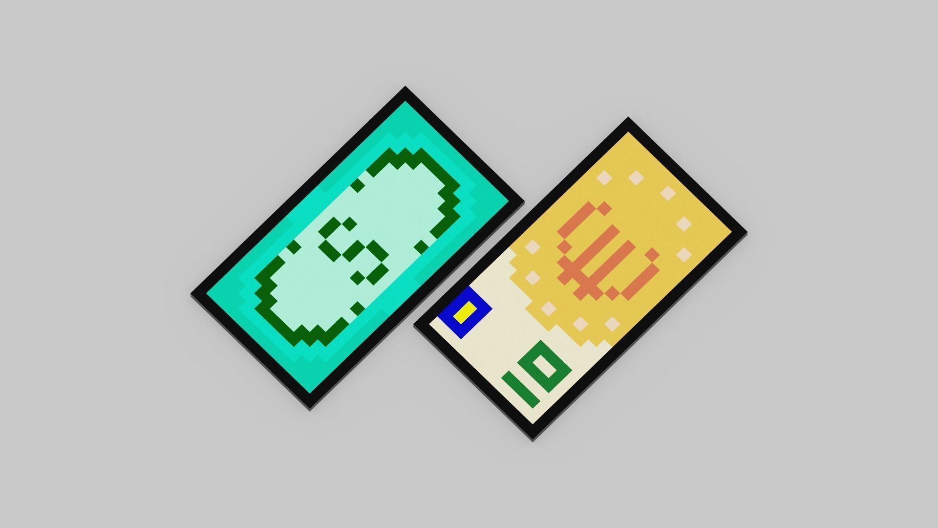 3D model Pixel Money Pack VR / AR / low-poly | CGTrader