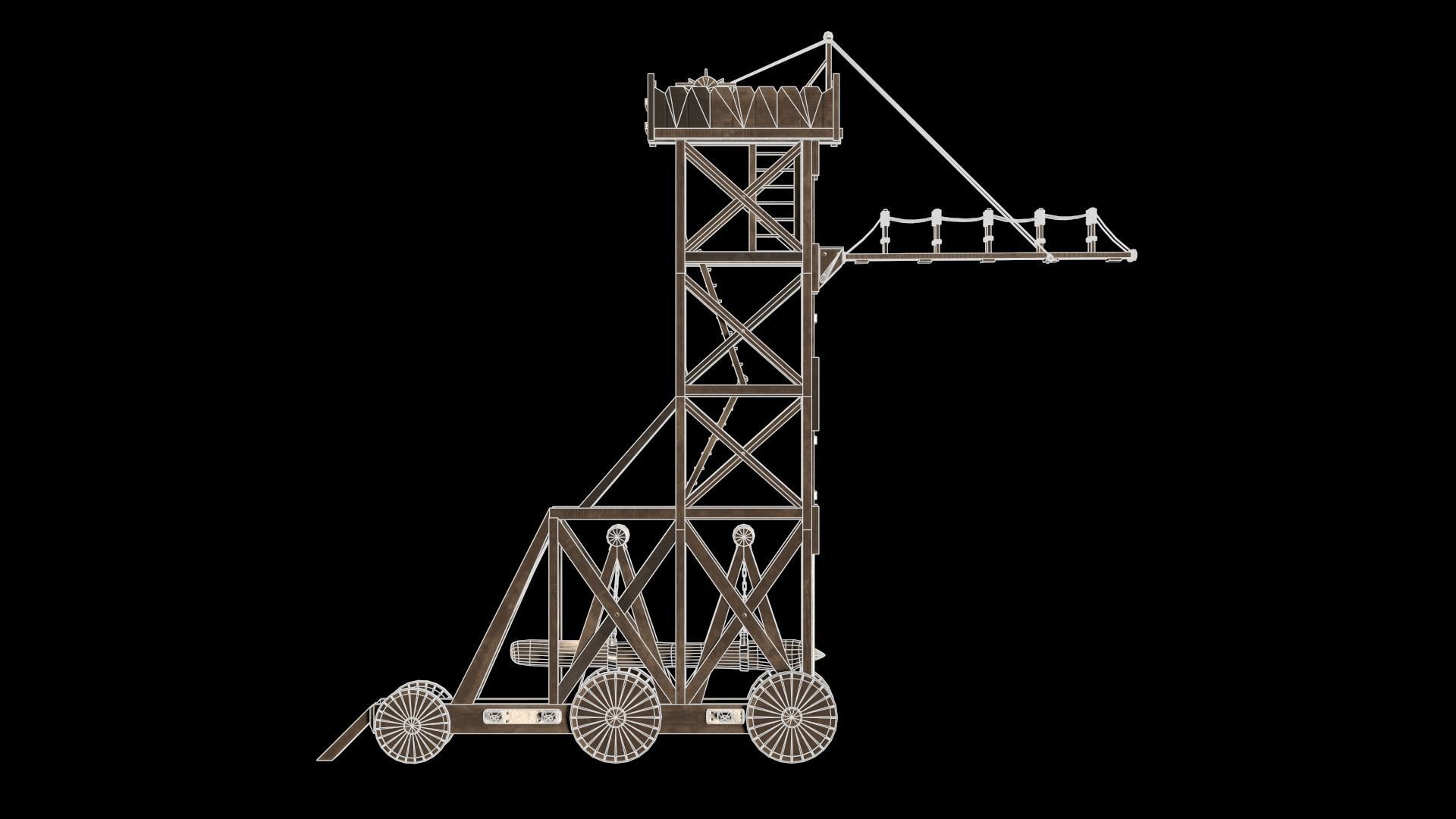 3D model Medieval Siege Weapon - Siege Tower VR / AR / low-poly | CGTrader