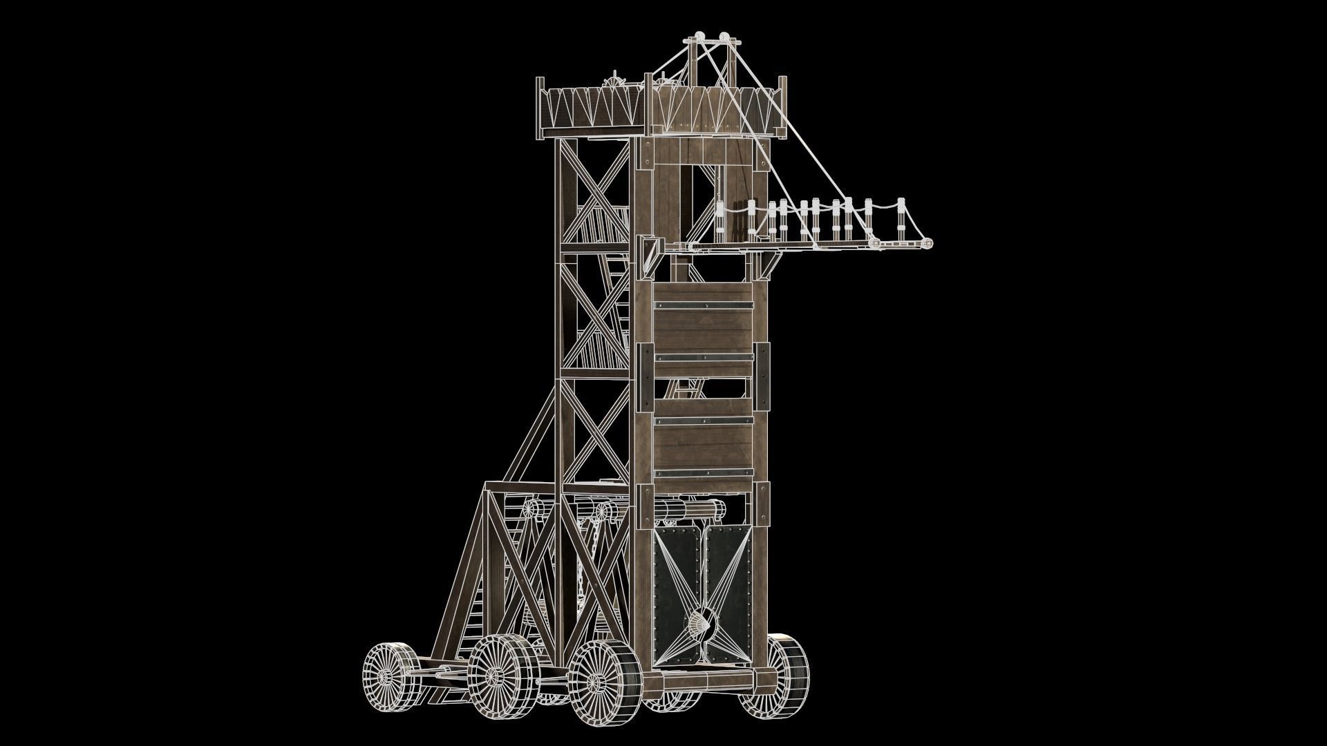 3D model Medieval Siege Weapon - Siege Tower VR / AR / low-poly | CGTrader