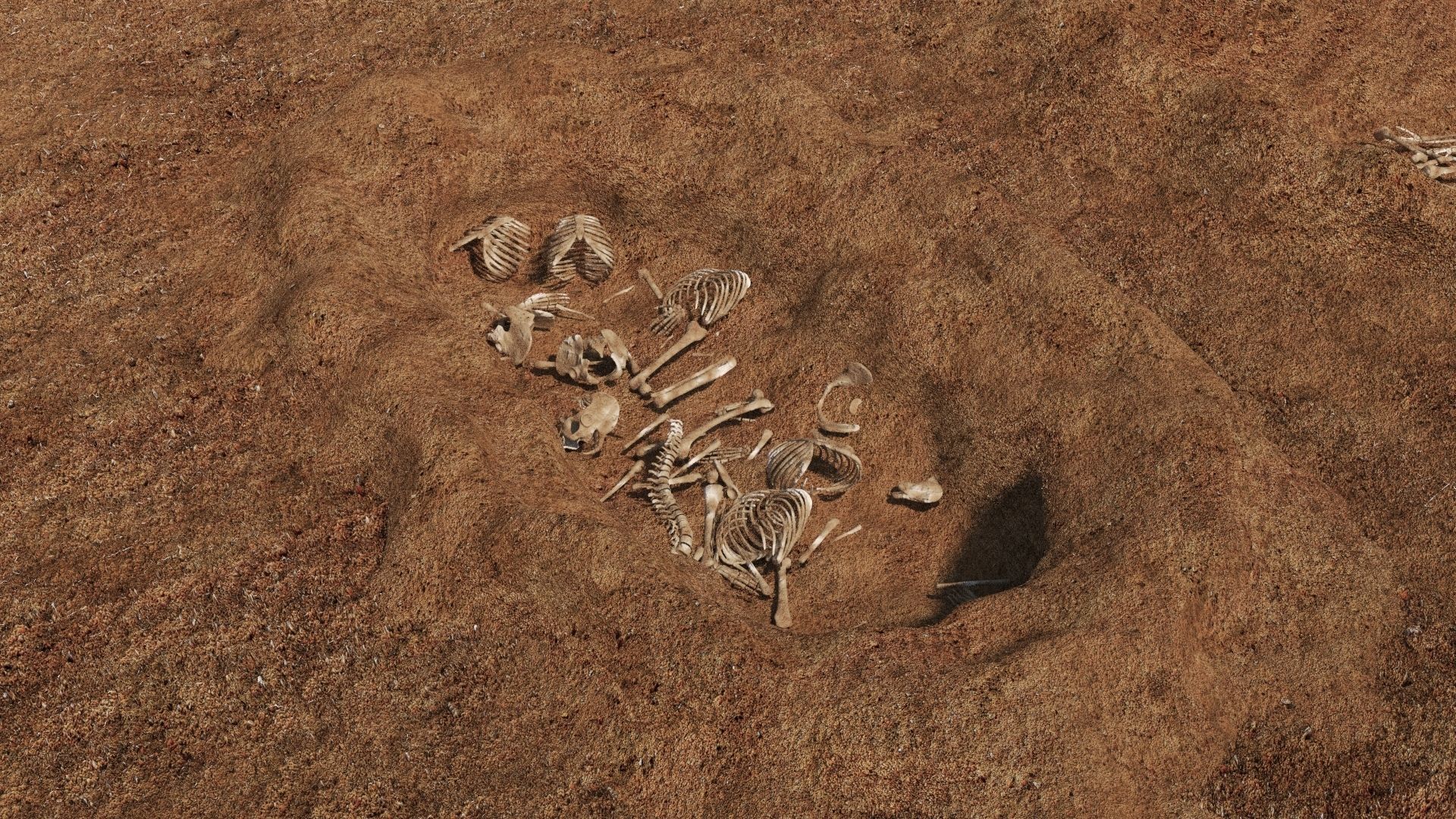 Grave full of Human Bones Skeletons 3D model | CGTrader