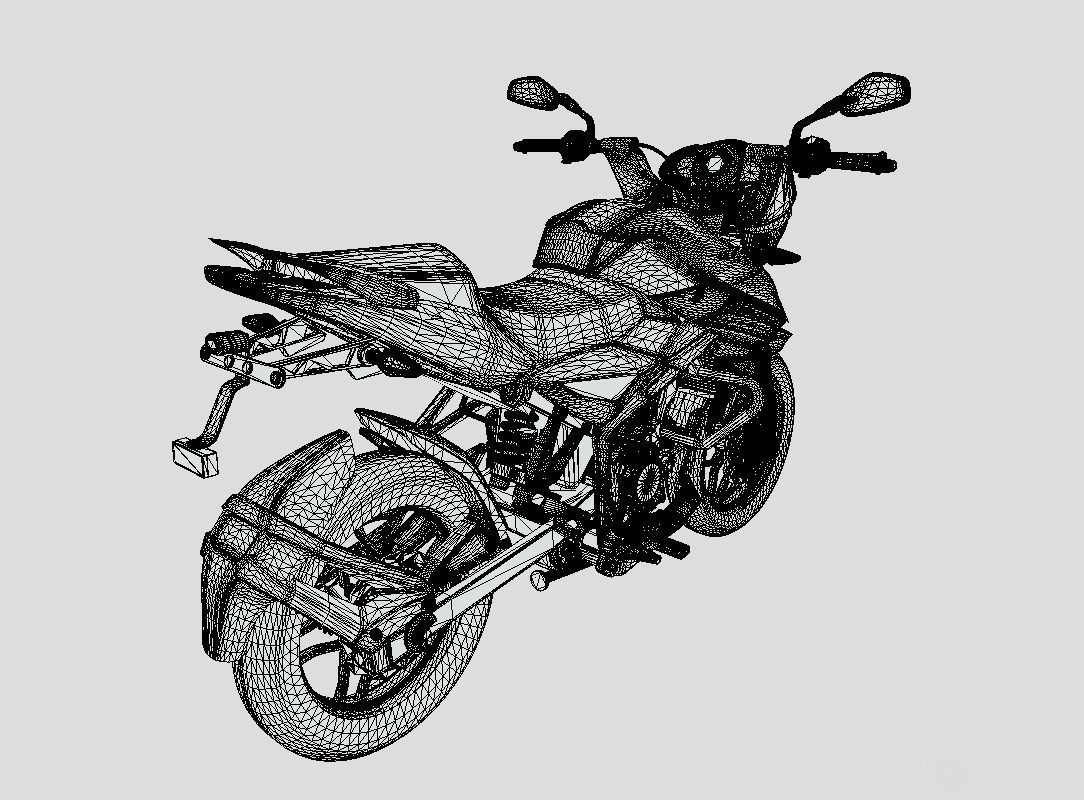Silver Motorcycle 3D model | CGTrader