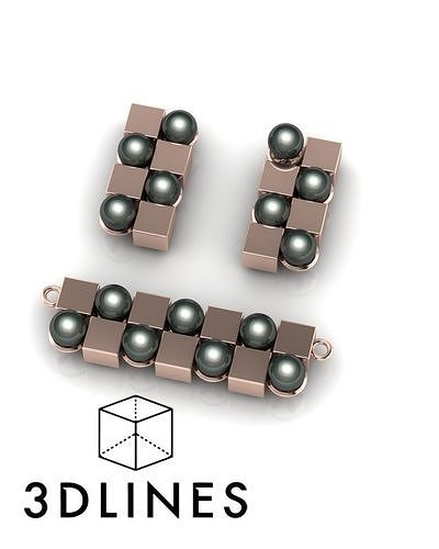 Pearl Pendant and earring luxury STL Ready for print 3D model 3D ...