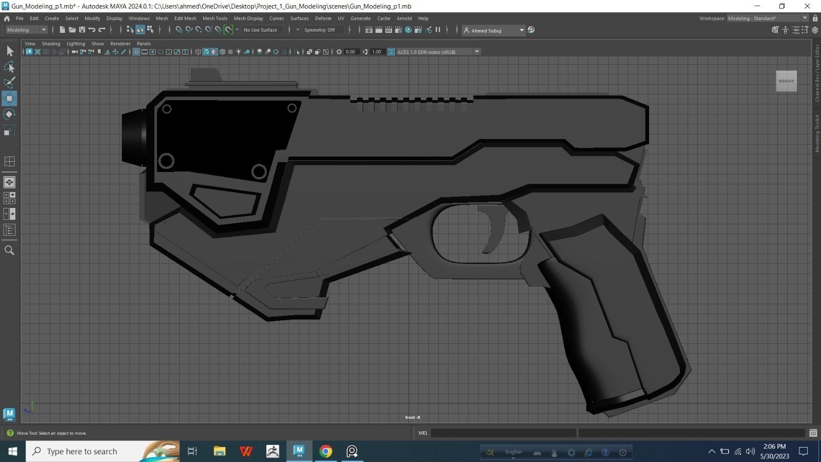 Hard Surface Gun Model free 3D model | CGTrader