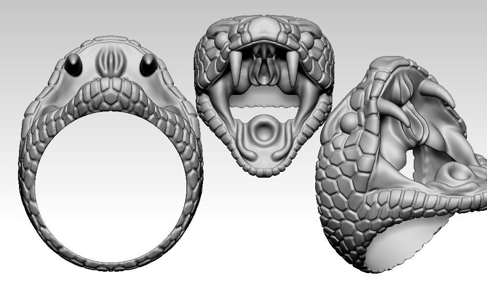 Snake Ring 3D model 3D printable | CGTrader