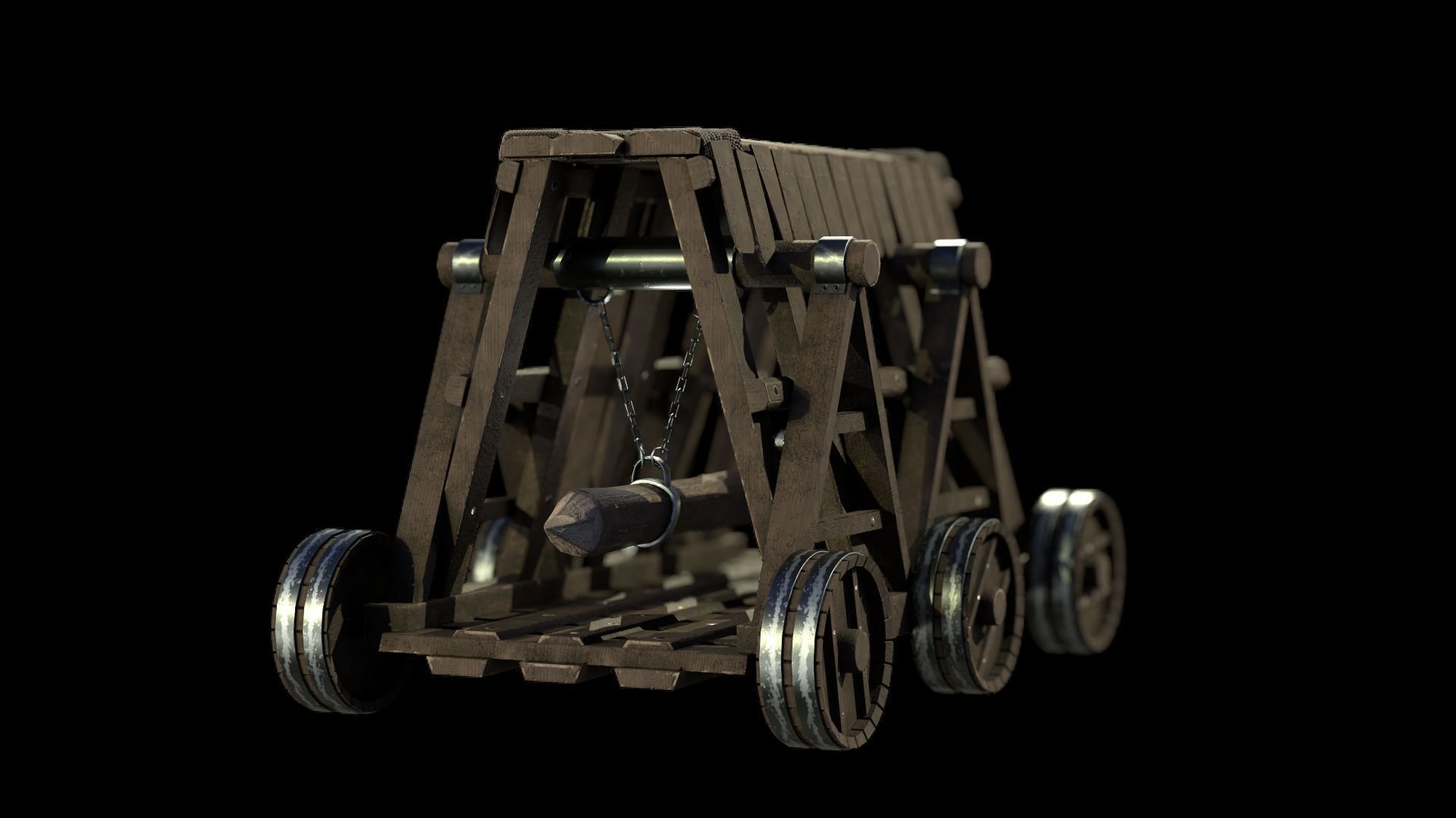3D model Medieval Siege Weapon - Light Battering ram VR / AR / low-poly ...