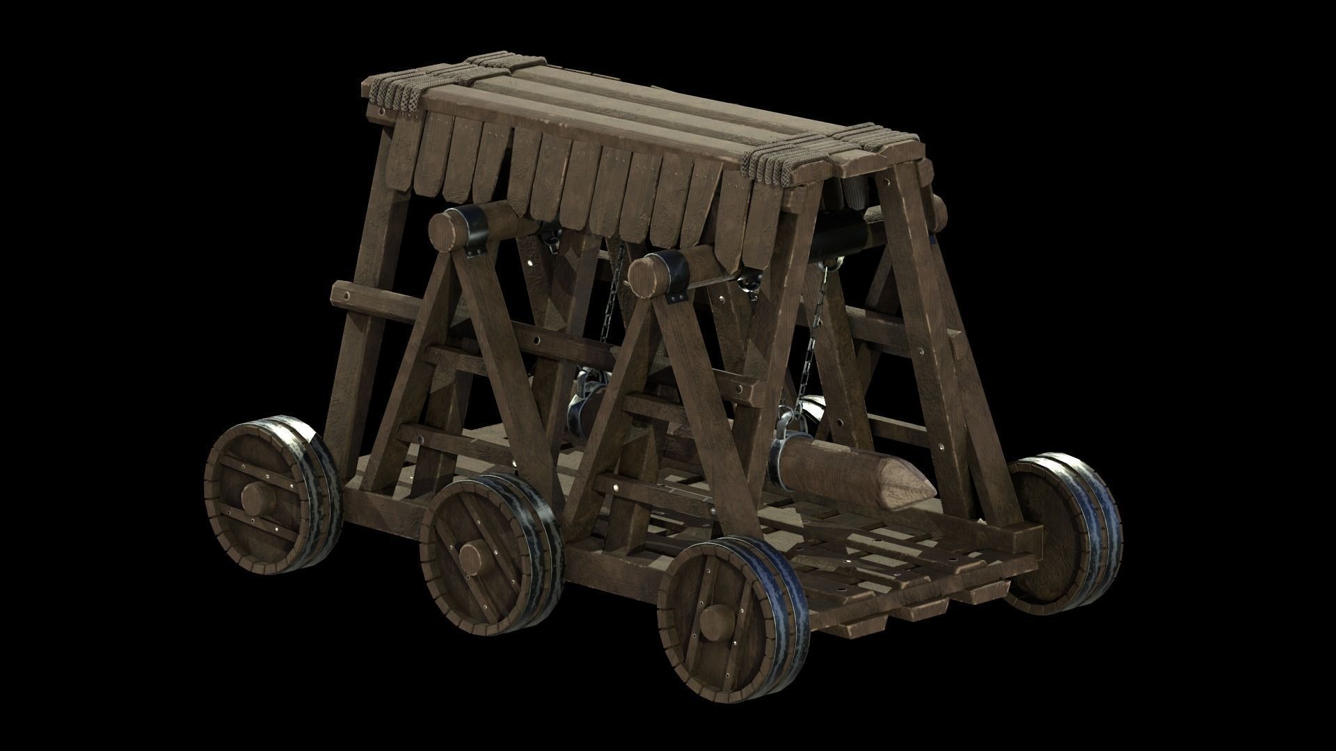 3D model Medieval Siege Weapon - Light Battering ram VR / AR / low-poly ...