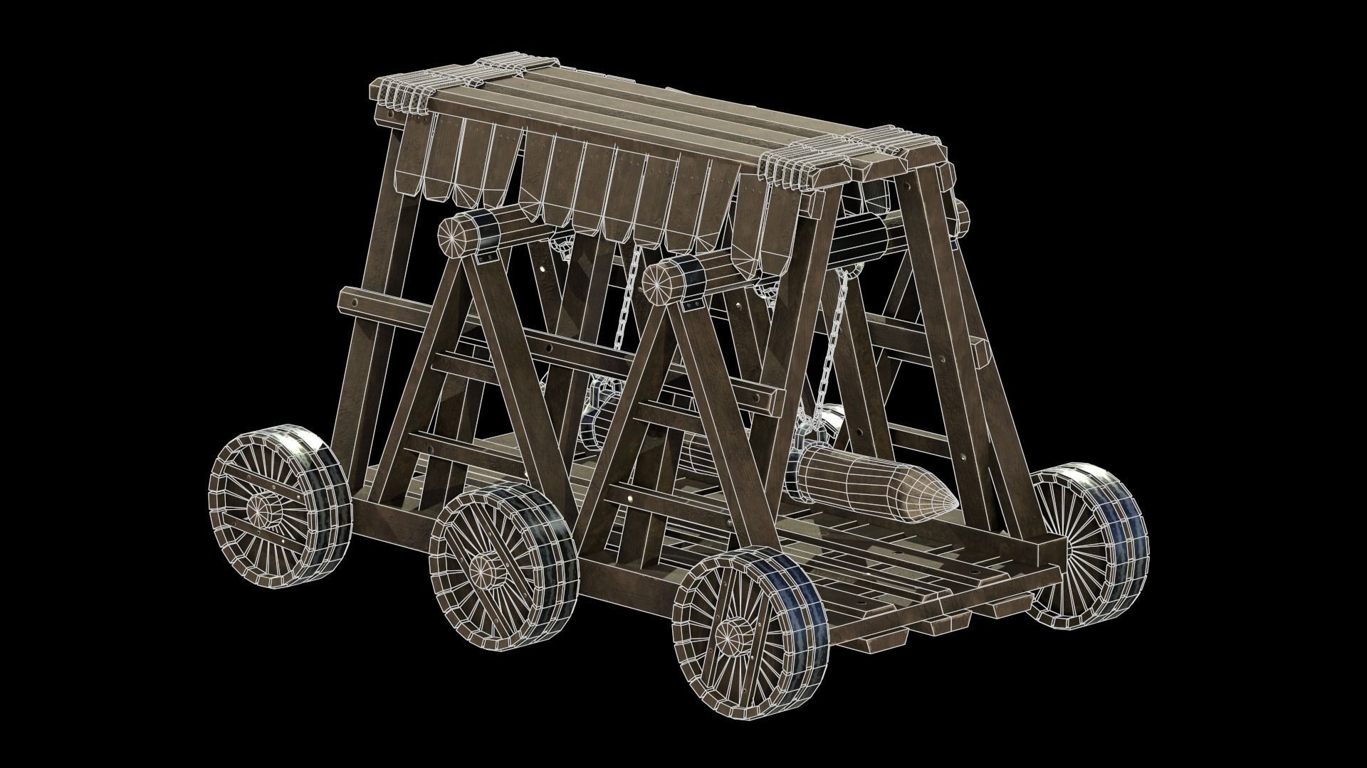 3D model Medieval Siege Weapon - Light Battering ram VR / AR / low-poly ...