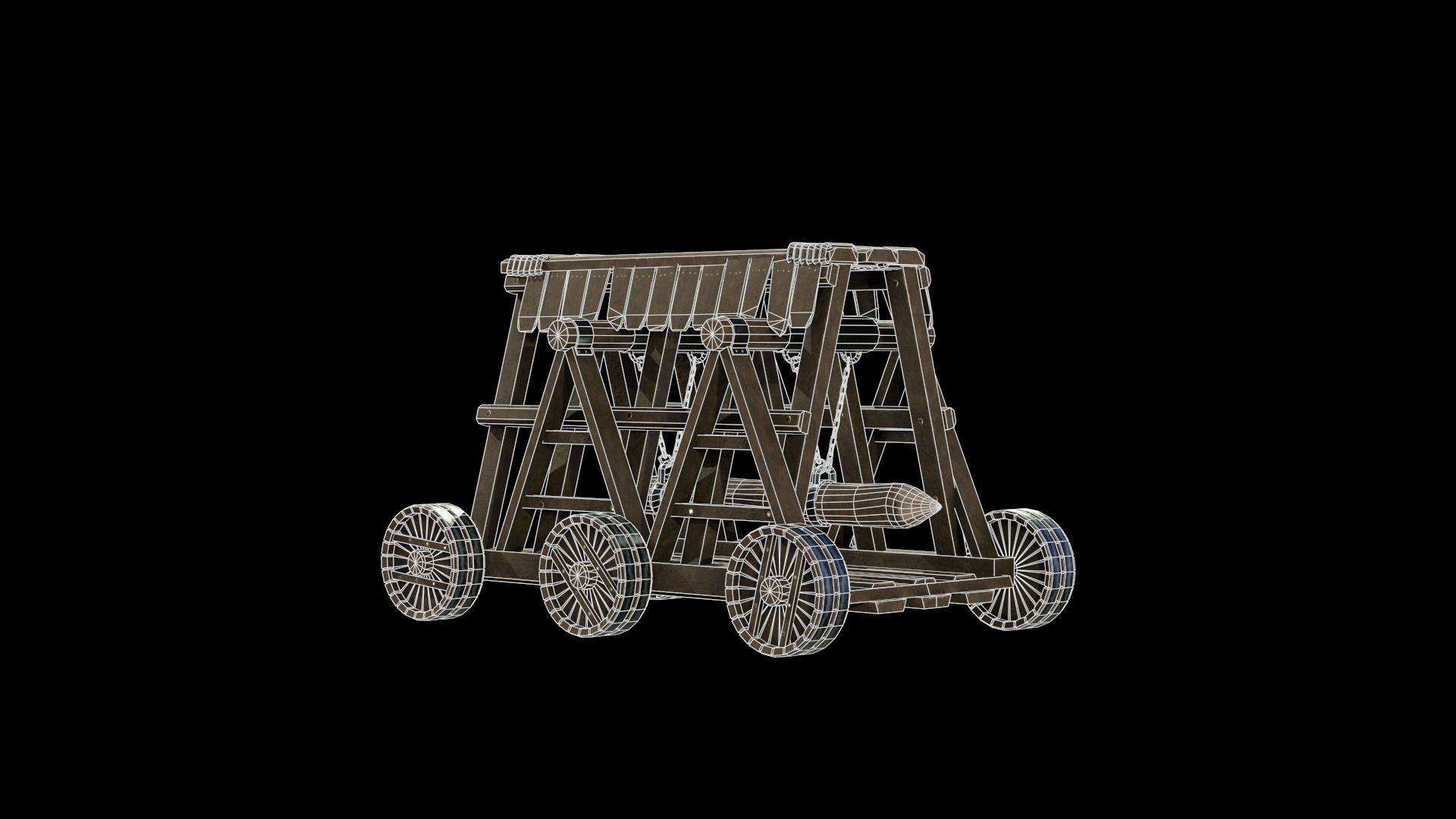 3D model Medieval Siege Weapon - Light Battering ram VR / AR / low-poly ...