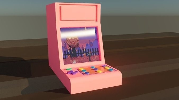 Pastel Mini Arcade Machine free VR / AR / low-poly 3D model | CGTrader