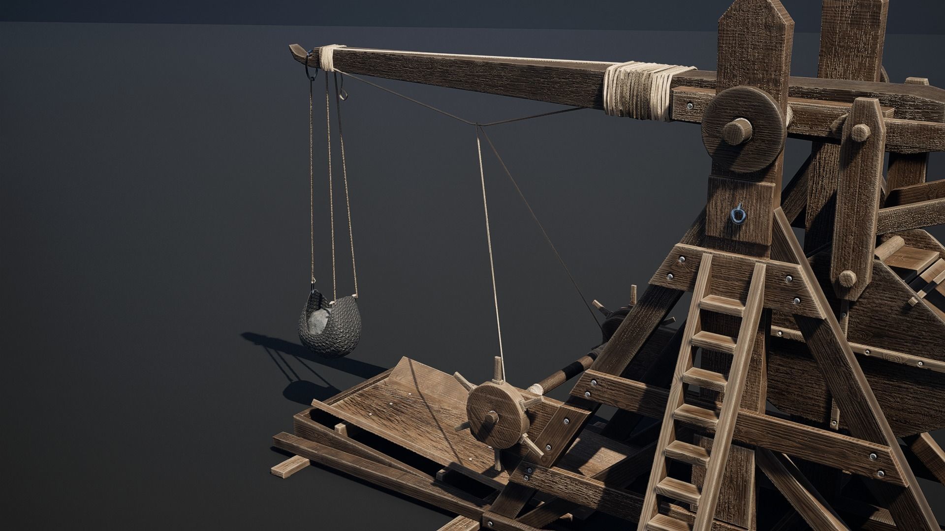 3D model Medieval Siege Weapon - Trebuchet VR / AR / low-poly | CGTrader