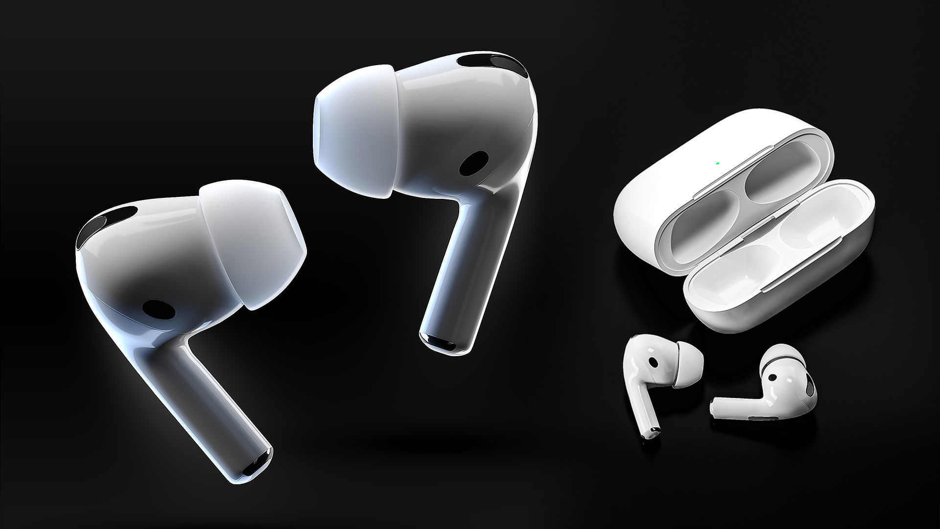 Airpod Max and Airpod Pro Headphone Set Full Color 3D model | CGTrader