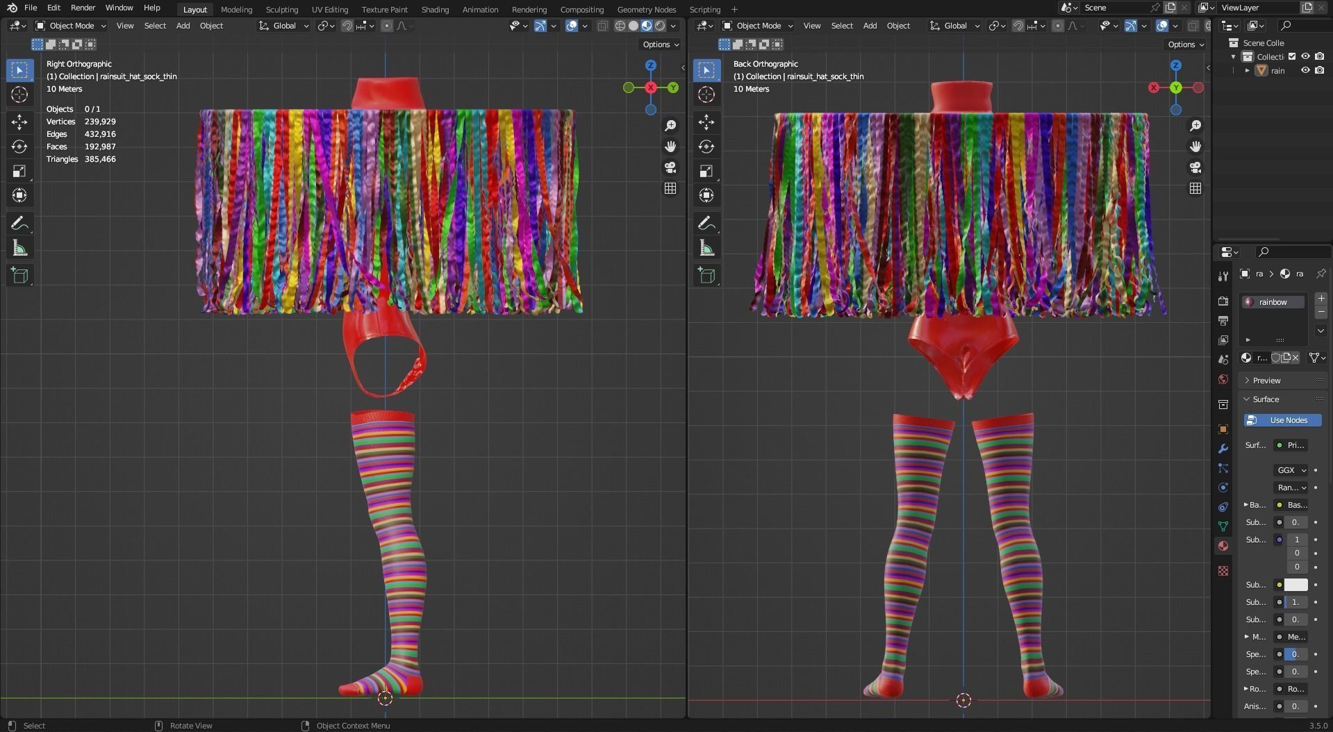 Rainbow Parade Outfit Fitted to Gen8 Body Mesh 3D model | CGTrader
