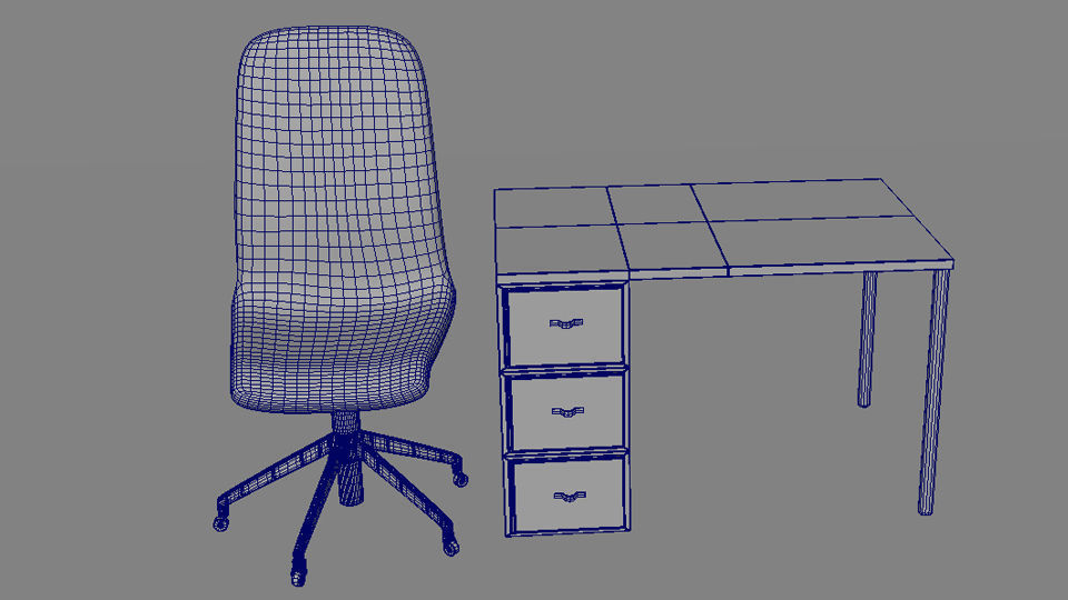 3D computer desk - Workstation 3D model 3D printable | CGTrader