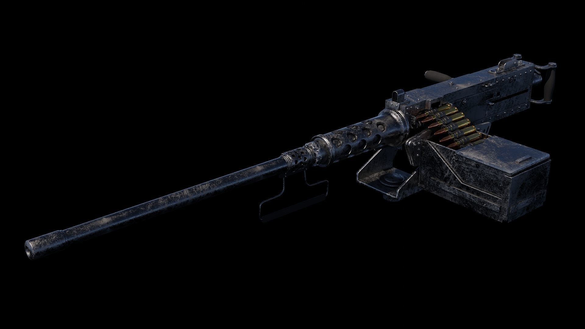 Browning M2 Mounted Machine Gun - Procedurally Animated 3D model ...