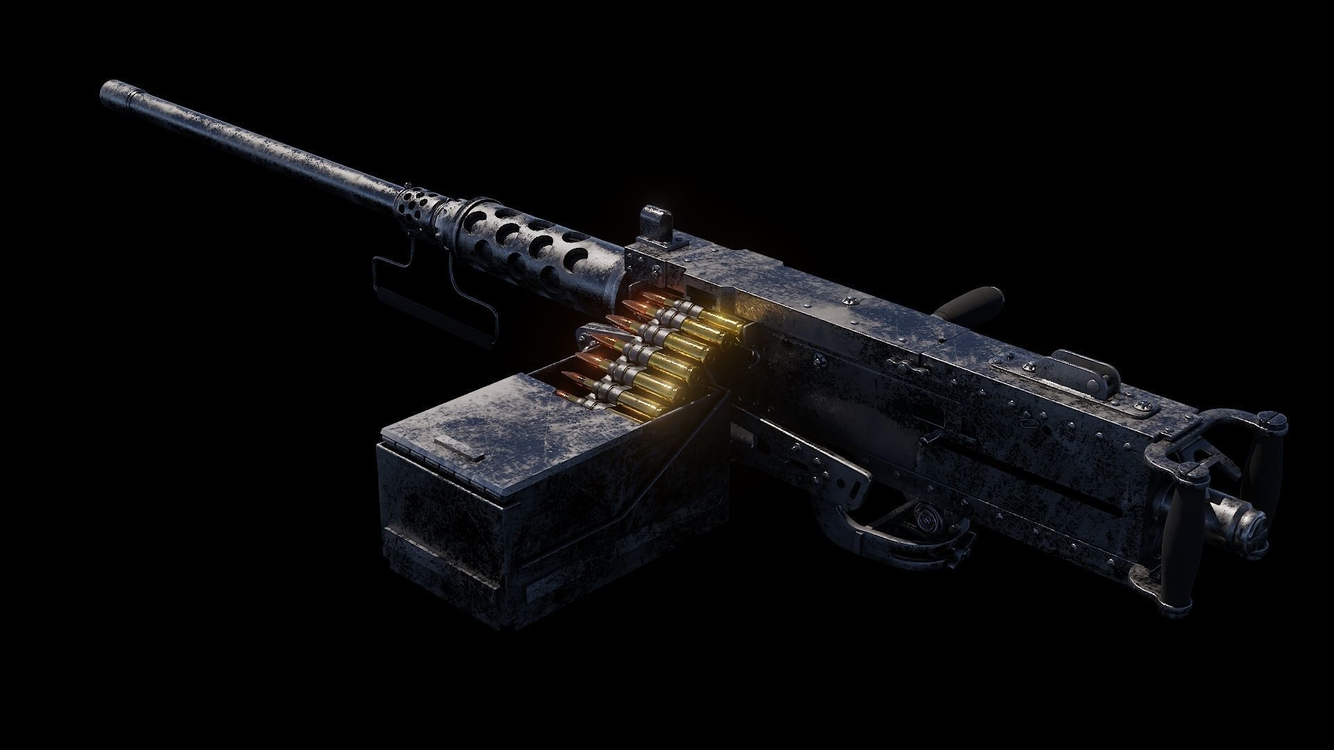 Browning M2 Mounted Machine Gun - Procedurally Animated 3D model ...