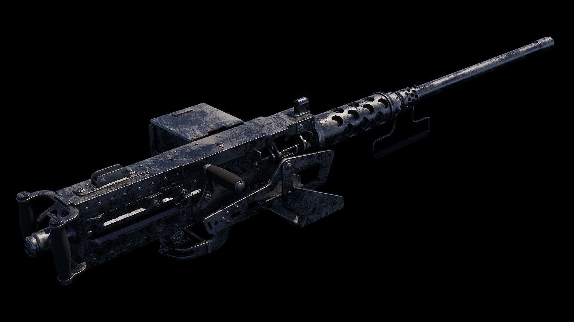 Browning M2 Mounted Machine Gun - Procedurally Animated 3D model ...