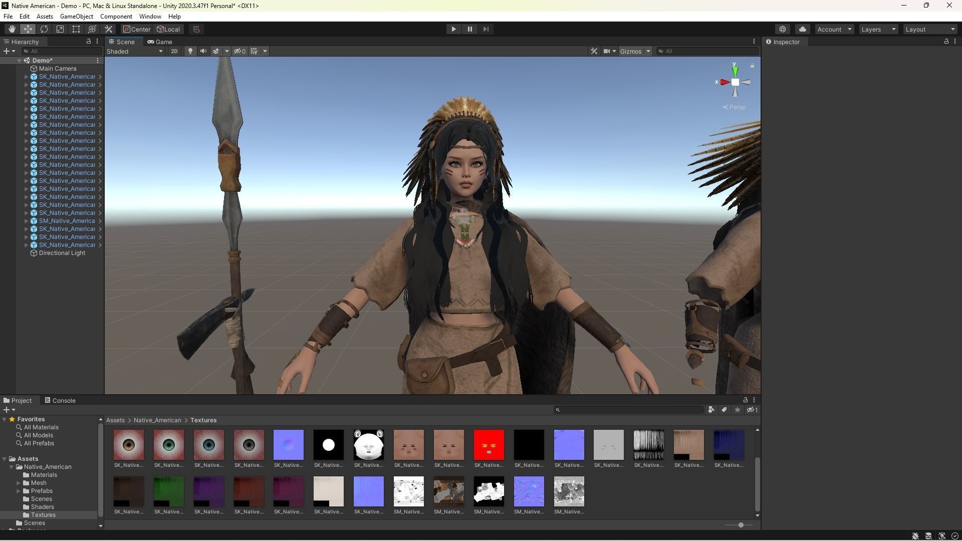 3D model Native American Woman VR / AR / low-poly rigged | CGTrader