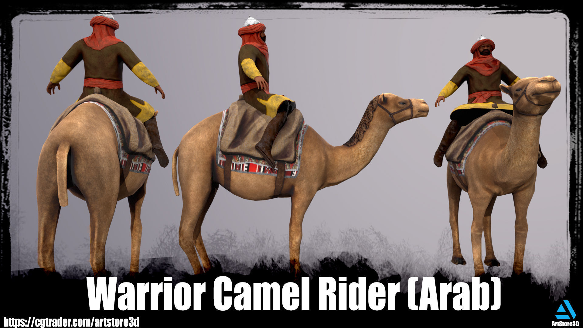 3D model Warrior Camel Rider-Arab-Optimize VR / AR / low-poly | CGTrader
