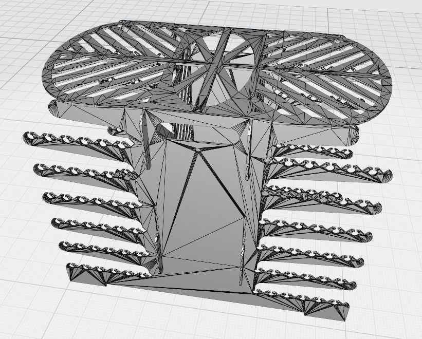 3D model Vertical collapsible brazier with design VR / AR / low-poly ...