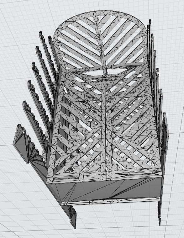 3D model Vertical collapsible brazier with design VR / AR / low-poly ...