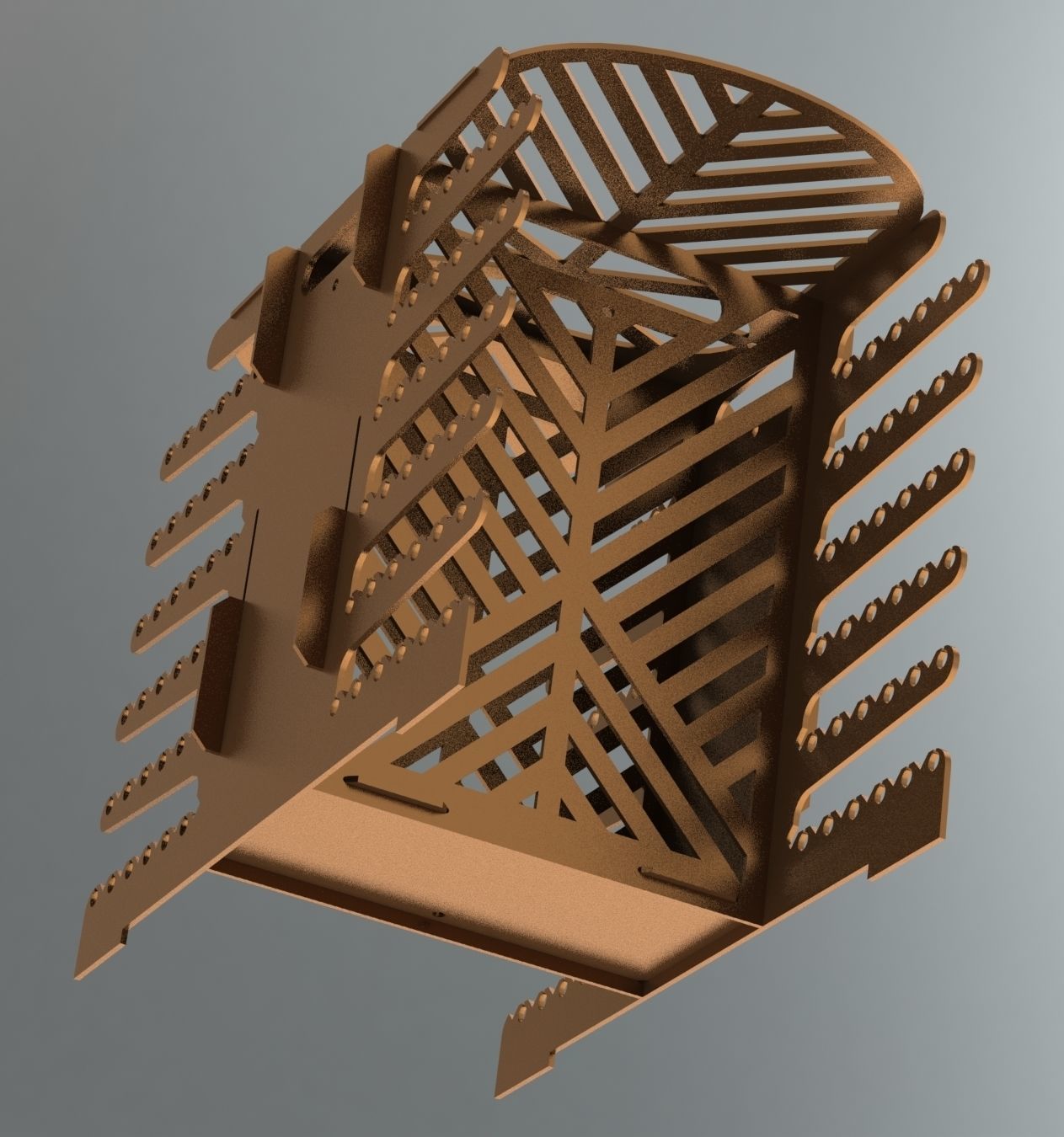 3D model Vertical collapsible brazier with design VR / AR / low-poly ...