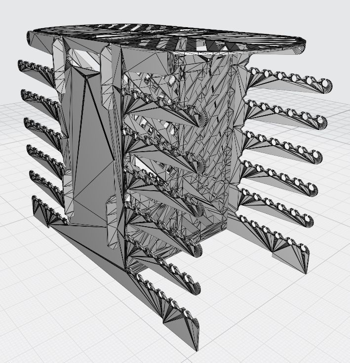 3D model Vertical collapsible brazier with design VR / AR / low-poly ...