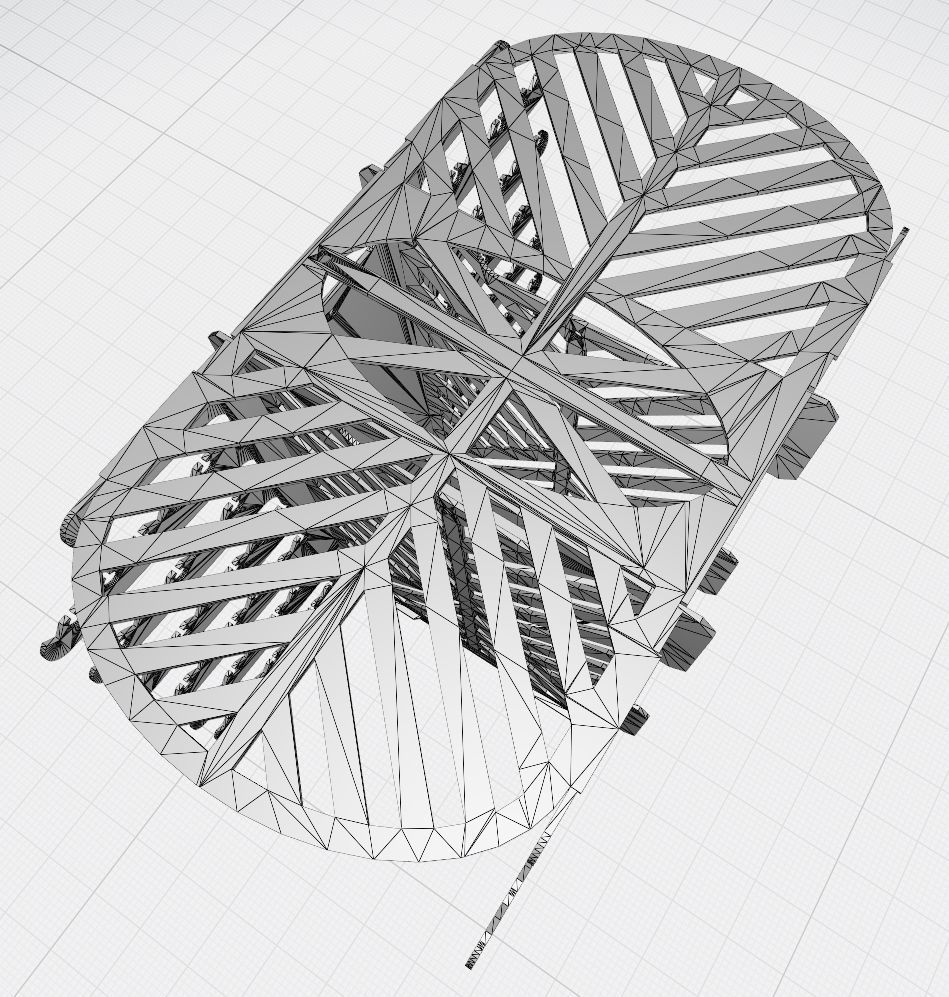 3D model Vertical collapsible brazier with design VR / AR / low-poly ...