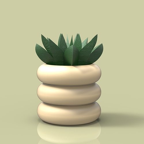 potted succulent and plants 3D model 3D printable | CGTrader