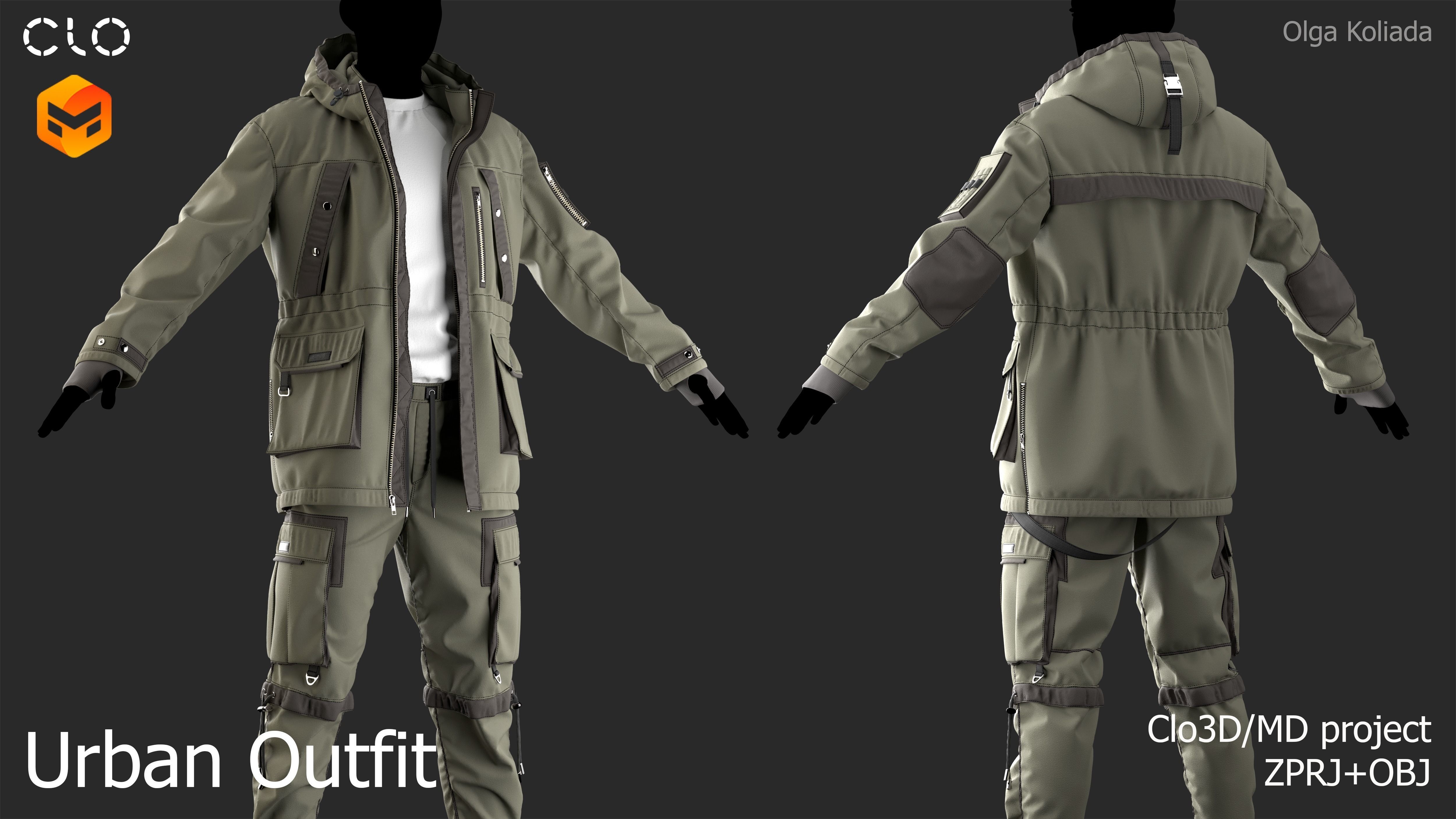 Urban Outfit Marvelous Designer project and OBJ 3D model | CGTrader