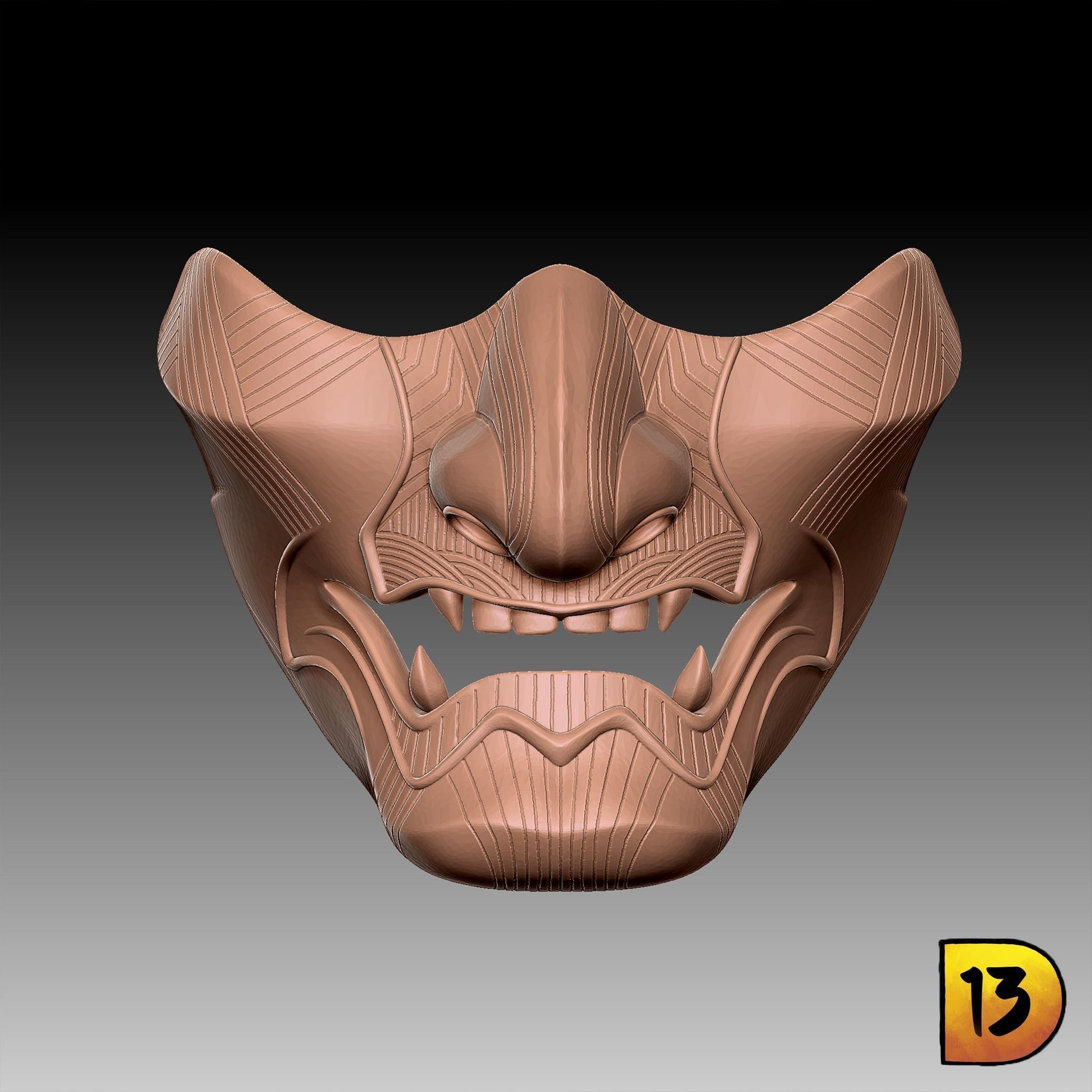 Samurai Mask Replica 3D model 3D printable | CGTrader