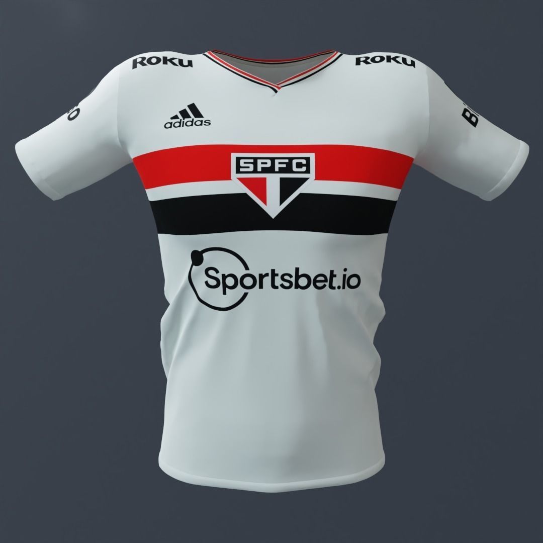 Uniforme de Futebol Paulista - Jersey Brazilian Soccer 3D model rigged ...