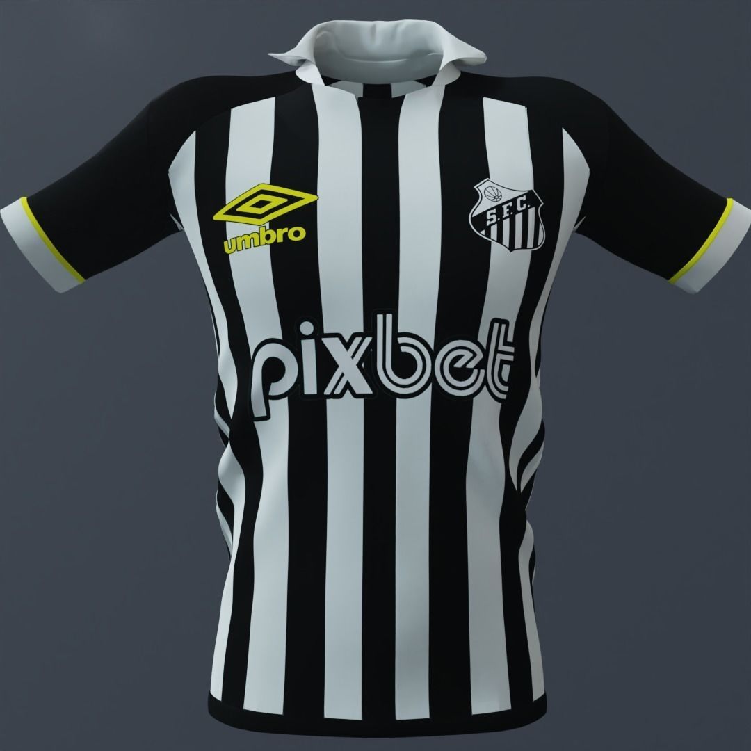 Uniforme de Futebol Paulista - Jersey Brazilian Soccer 3D model rigged ...