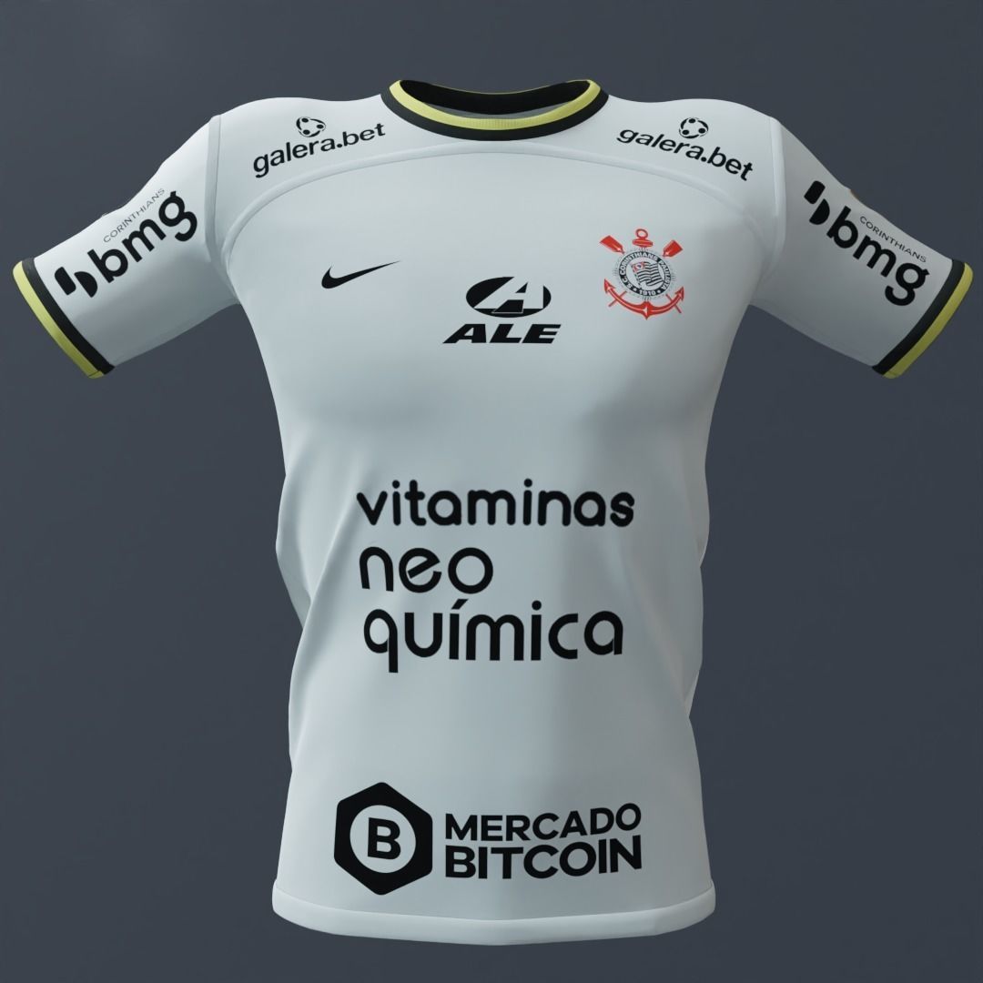 Uniforme de Futebol Paulista - Jersey Brazilian Soccer 3D model rigged ...