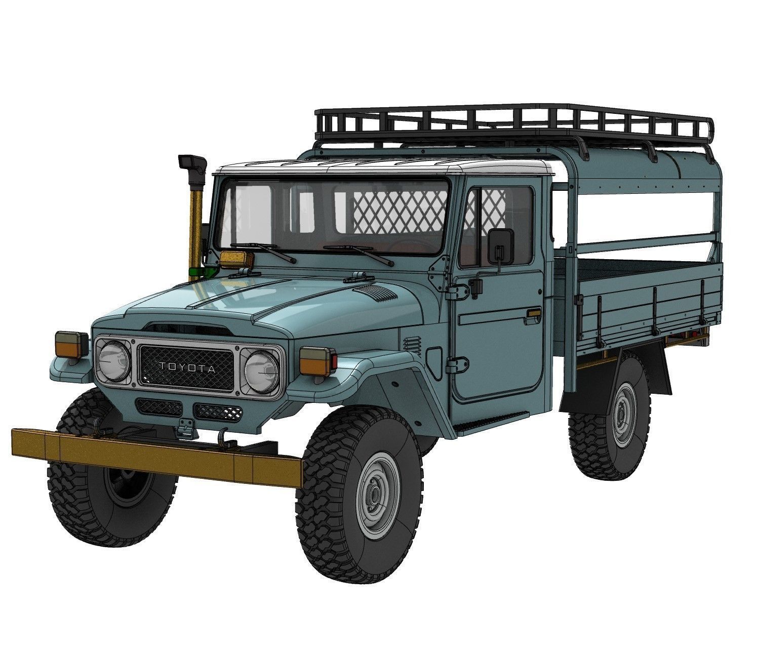 TOYOTA LAND CRUISER FJ45 PICK UP TRUCK RC BODY STL FILE 3D model 3D ...