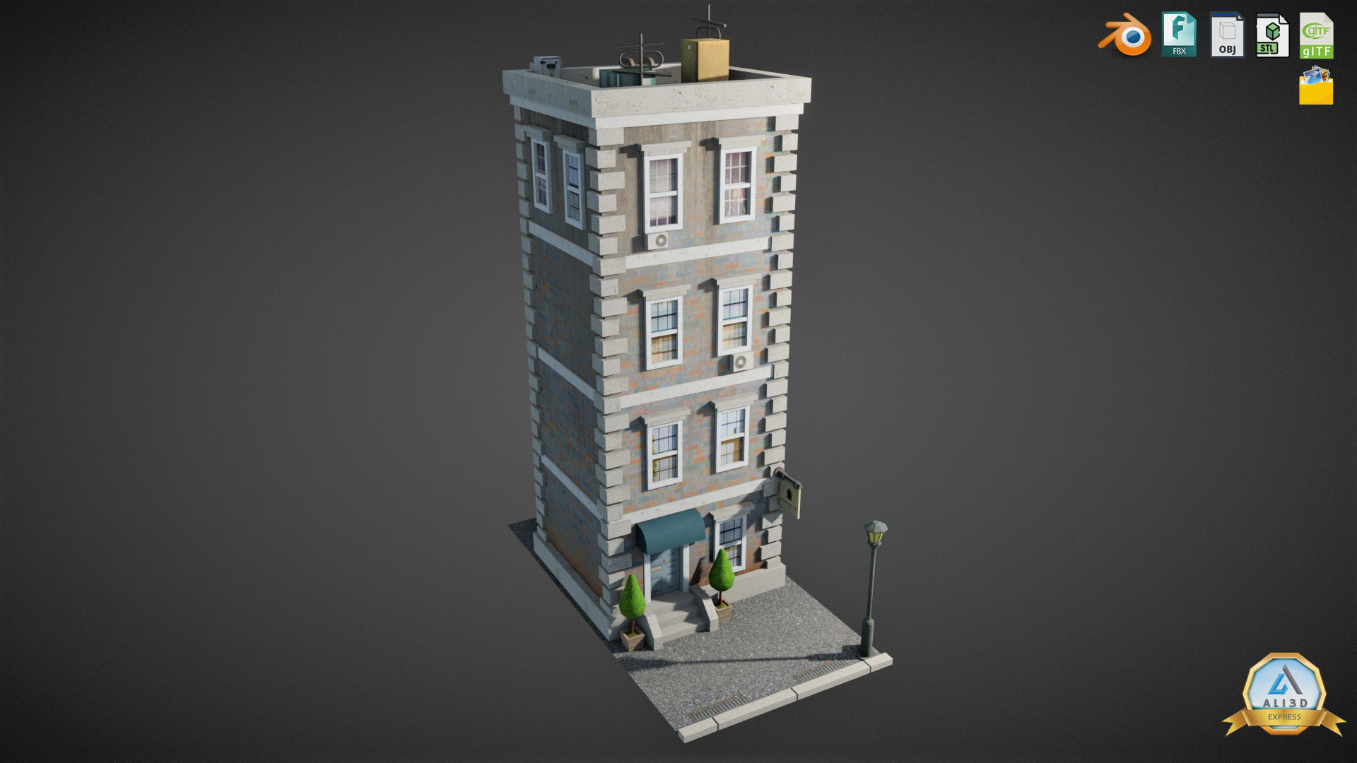 3D model New York Style Apartment Building VR / AR / low-poly | CGTrader