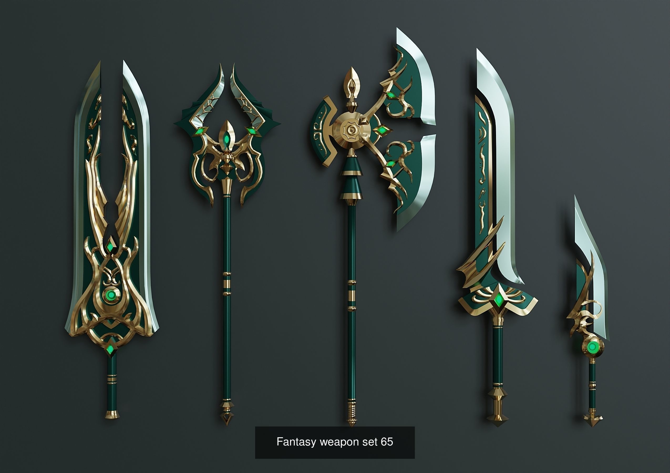 2 sets of fantasy weapons 3D Model Collection | CGTrader