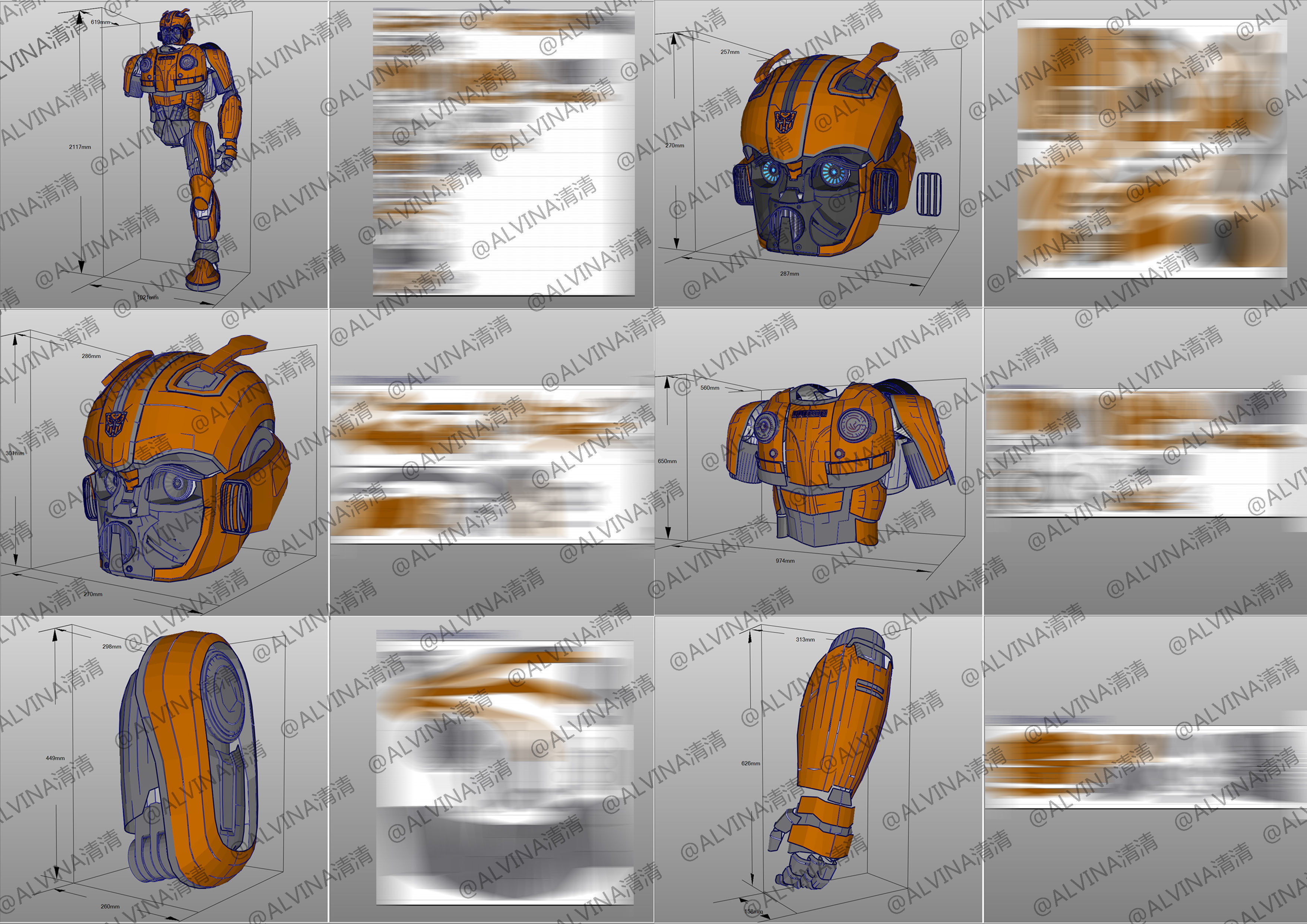 3D model Transformers Bumblebee 2018 pepakura Full VR / AR / low-poly ...