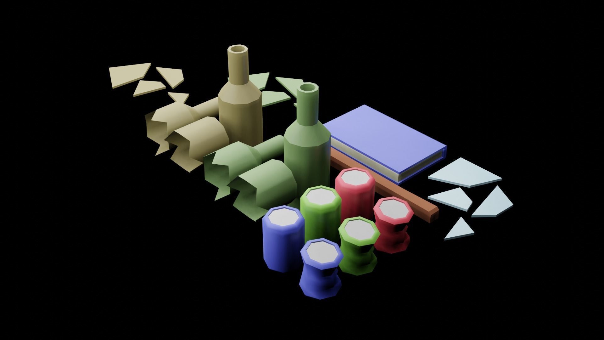 Low Poly Cartoon Trash Pack free VR / AR / low-poly 3D model | CGTrader