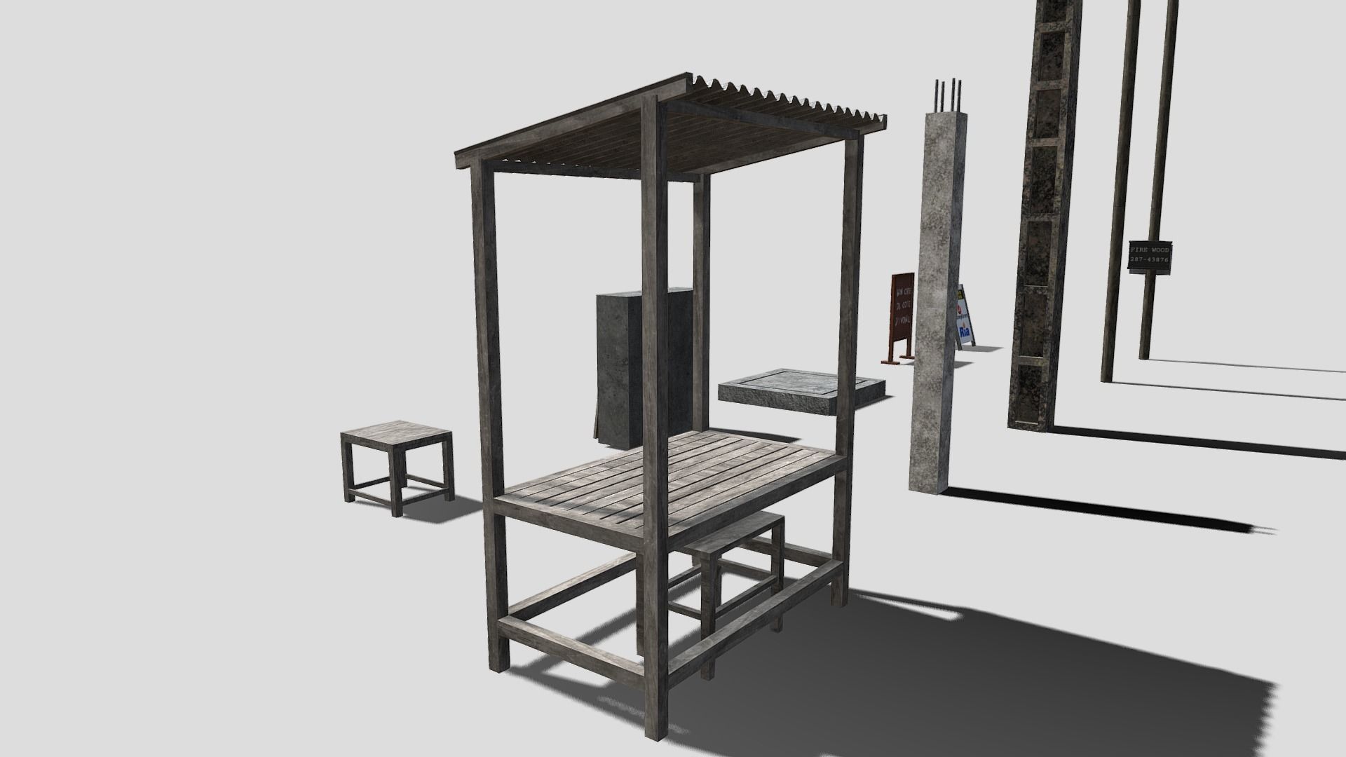 3D model Town Props VR / AR / low-poly | CGTrader