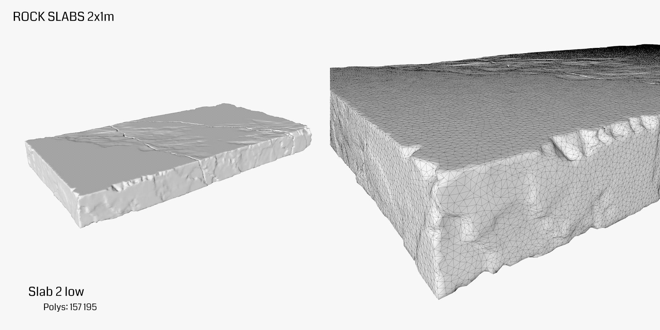 Rock slabs 2x1m 3D model | CGTrader