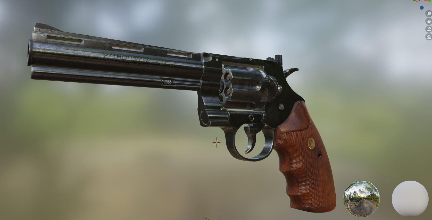 3D model PBR Colt Python 357 Magnum Revolver Mid-poly game ready VR ...