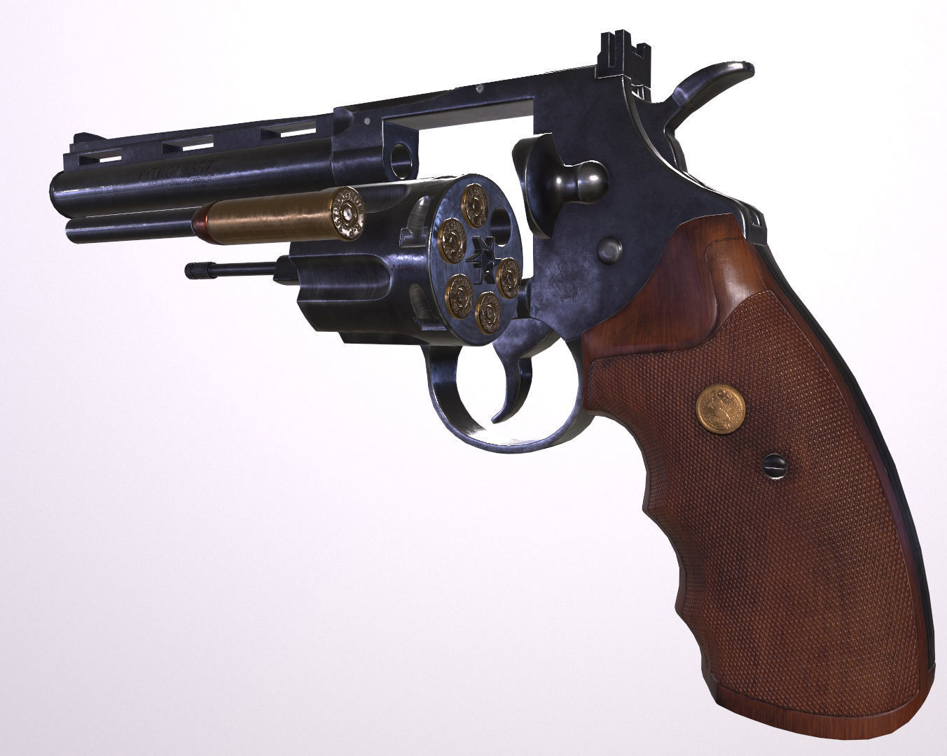 3D model PBR Colt Python 357 Magnum Revolver Mid-poly game ready VR ...