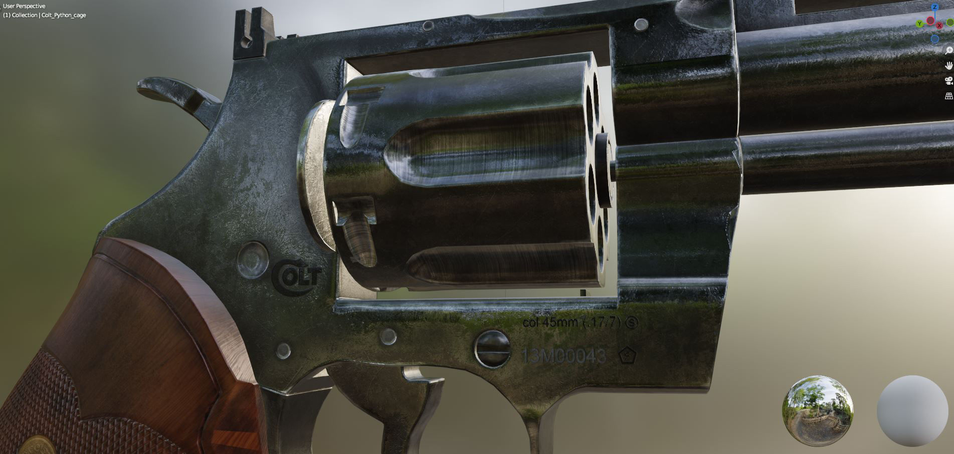 3D model PBR Colt Python 357 Magnum Revolver Mid-poly game ready VR ...