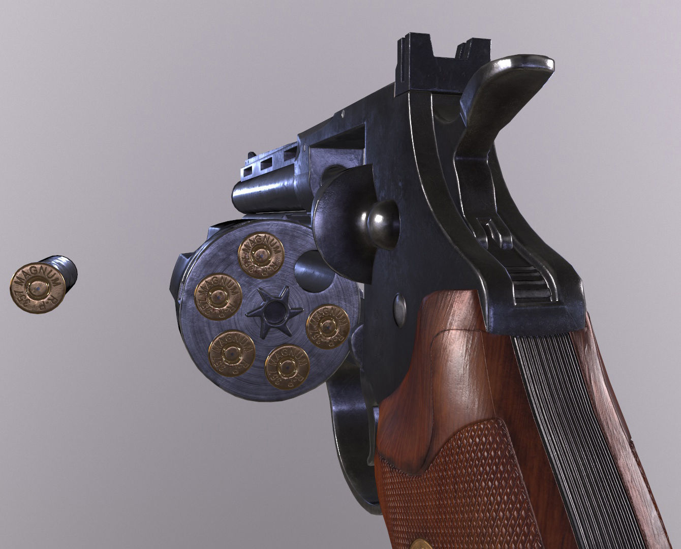 3D model PBR Colt Python 357 Magnum Revolver Mid-poly game ready VR ...